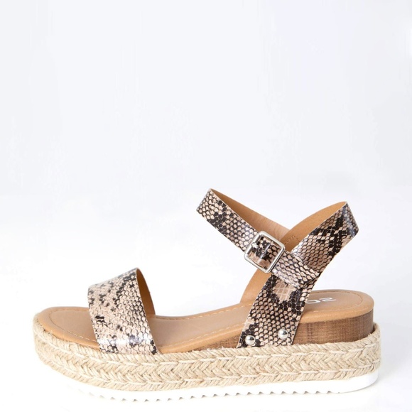 Soda | Shoes | New Snake Espadrille Platform Wedge Heel Sandals | Poshmark